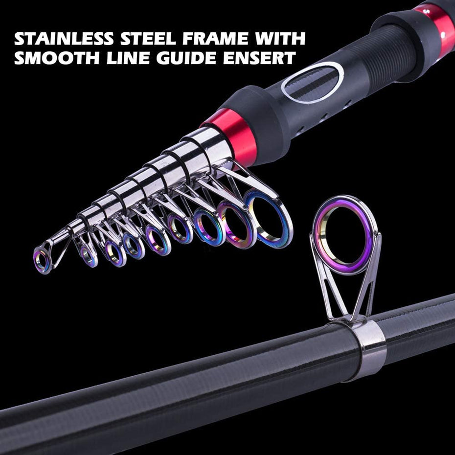 Goture Telescopic Fishing Rod, 24T Carbon Fiber Portable Travel Fishin ...