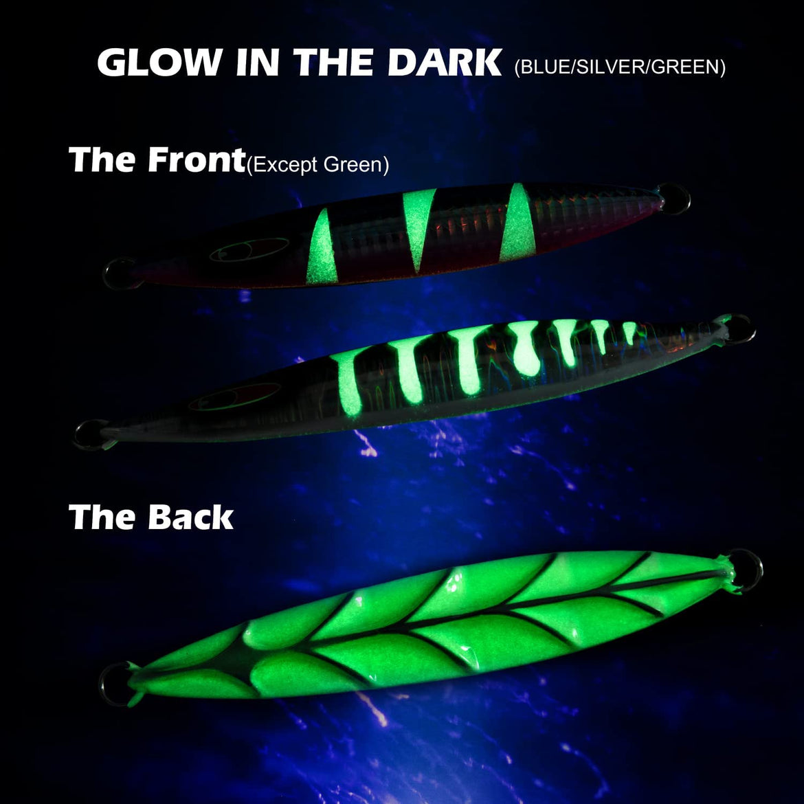Goture Glow Slow Pitch Jigs Double Assist Hook Saltwater Lead Jigging Lures with Portable Jig ...